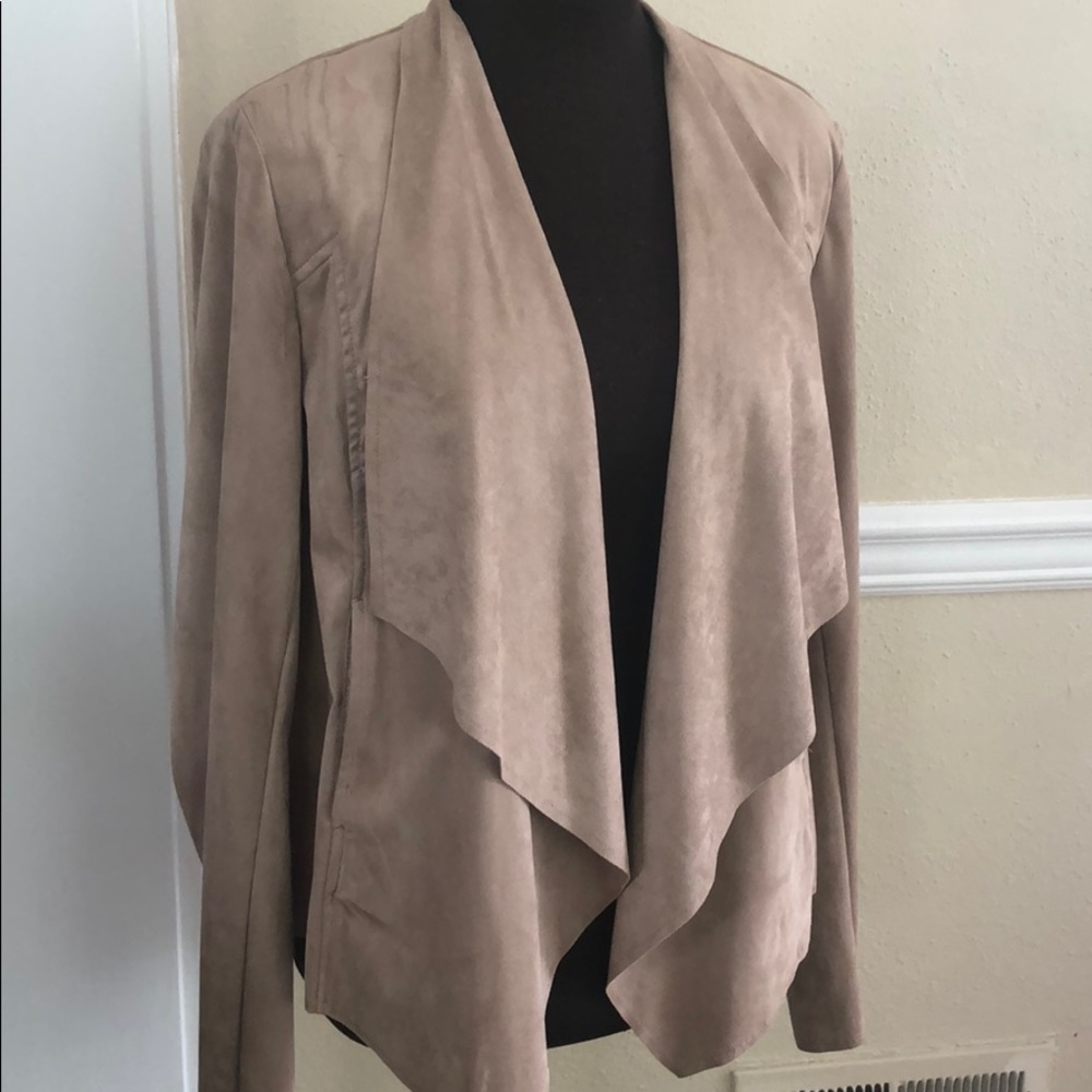 Flattering Suede-Effect Open Jacket Style - Gem